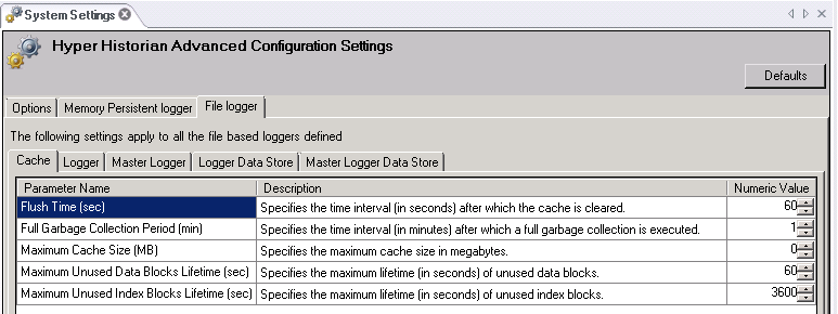 Advanced Configuration Settings in Hyper Historian