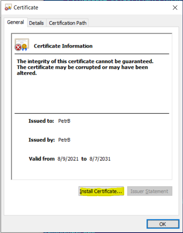 Configuring certificates for FrameWorX OPC UA