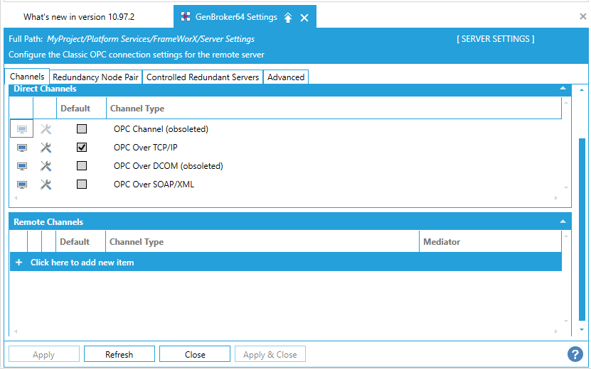 GenBroker64 Settings