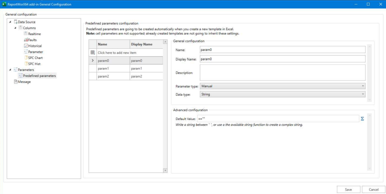 ReportWorX General Configuration Window