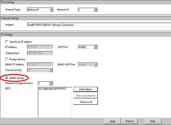 Connecting to BBMD Devices
