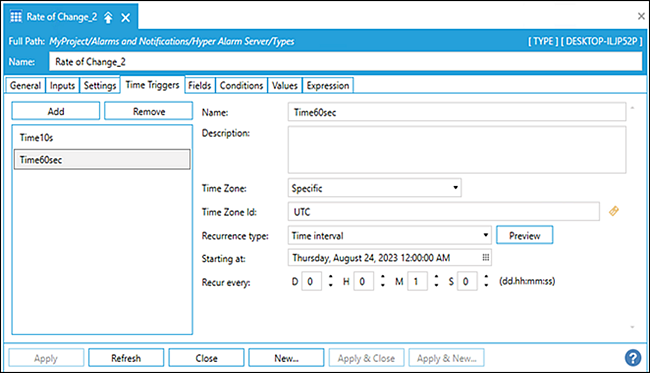 Defining Time Triggers