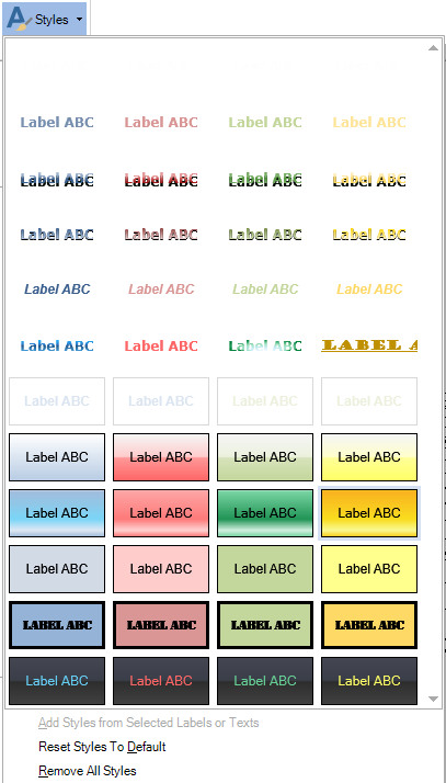 Text Section of the 2D Home Ribbon in GraphWorX64