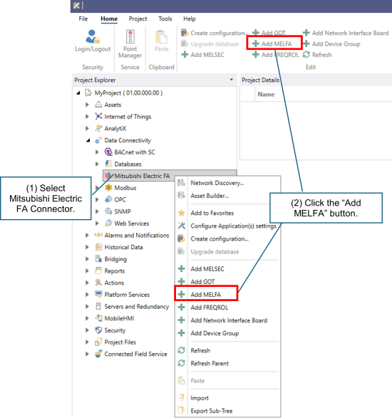 Create a MELFA Device Configuration