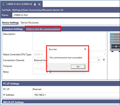 Create a MELFA Device Configuration