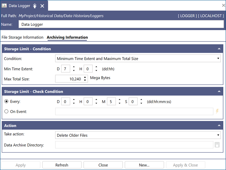 Setting up Archiving