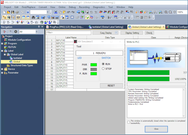 Setting Up Simulation for a GX Works3 Project