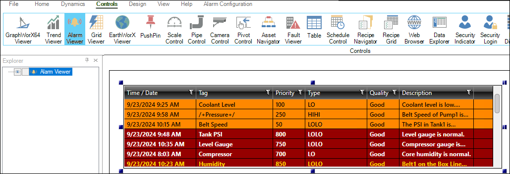 Adding an Alarm Display